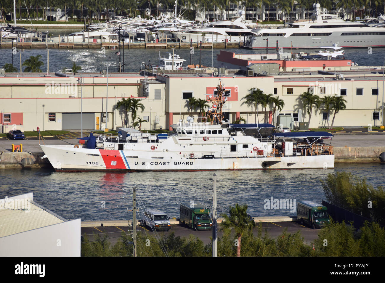 Miami, USA - January 5, 2017: US Coast Guard vessels prepares for ...