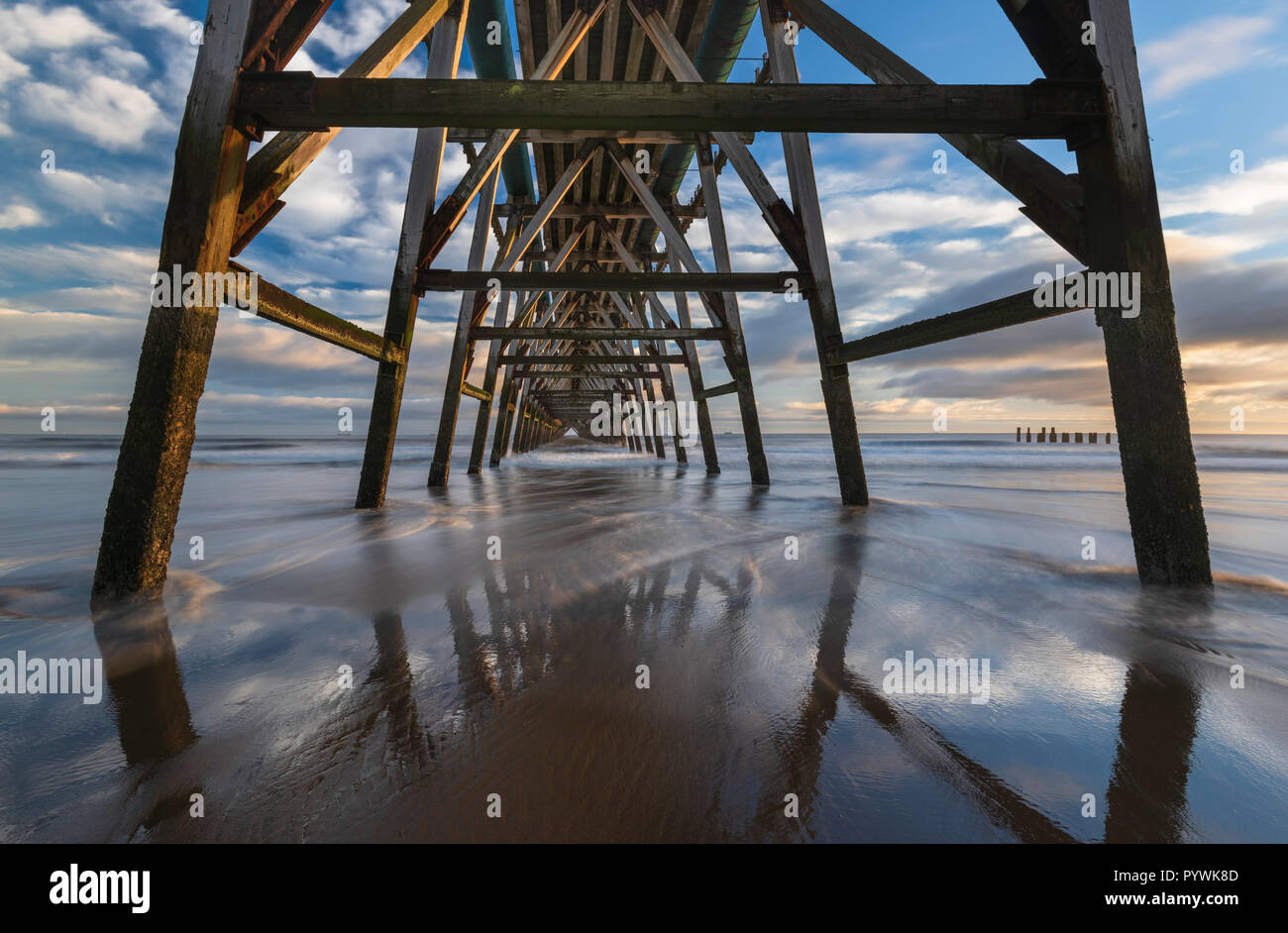 Steetley Pier and beach on the Durham coast North of Hartlepool in ...