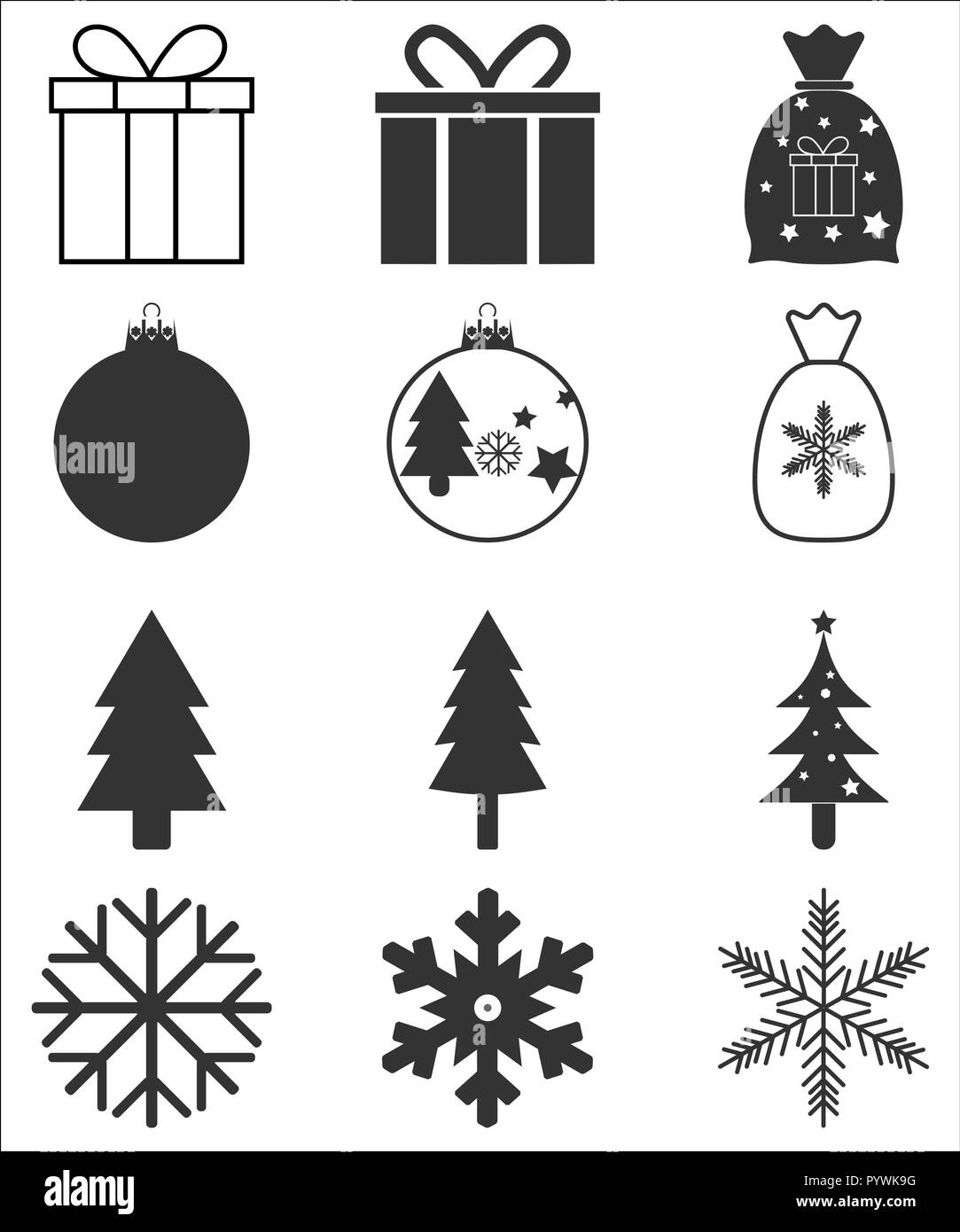 Christmas icons set. Vector illustrations. Flat design Stock Vector ...