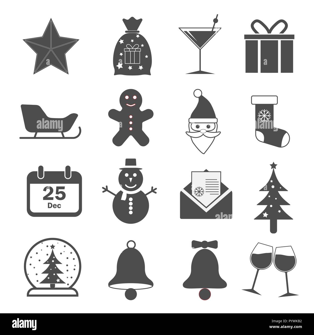 Christmas icons set. Vector illustrations. Flat design Stock Vector ...