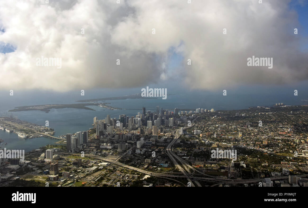 Aerial view of downtown Miami, Florida Stock Photo - Alamy
