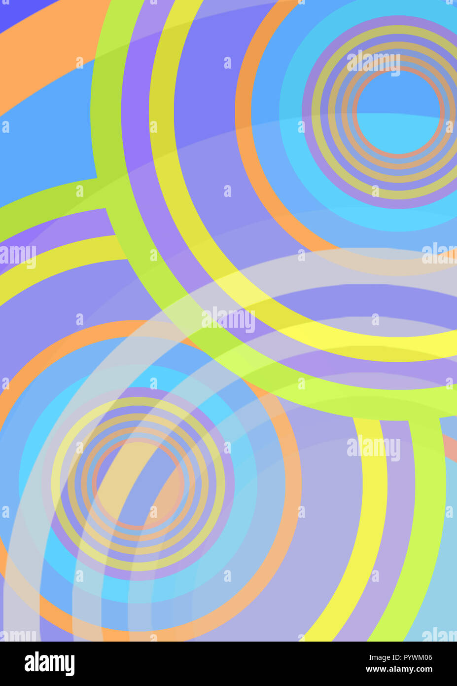 Colorful overlapping circles. 3D rendering Stock Photo - Alamy