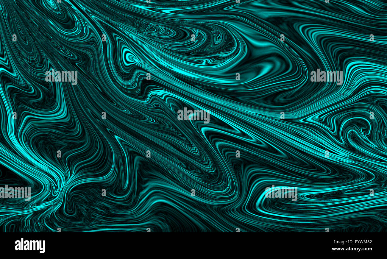 Neon cyan abstract background with liquify flow Stock Photo - Alamy