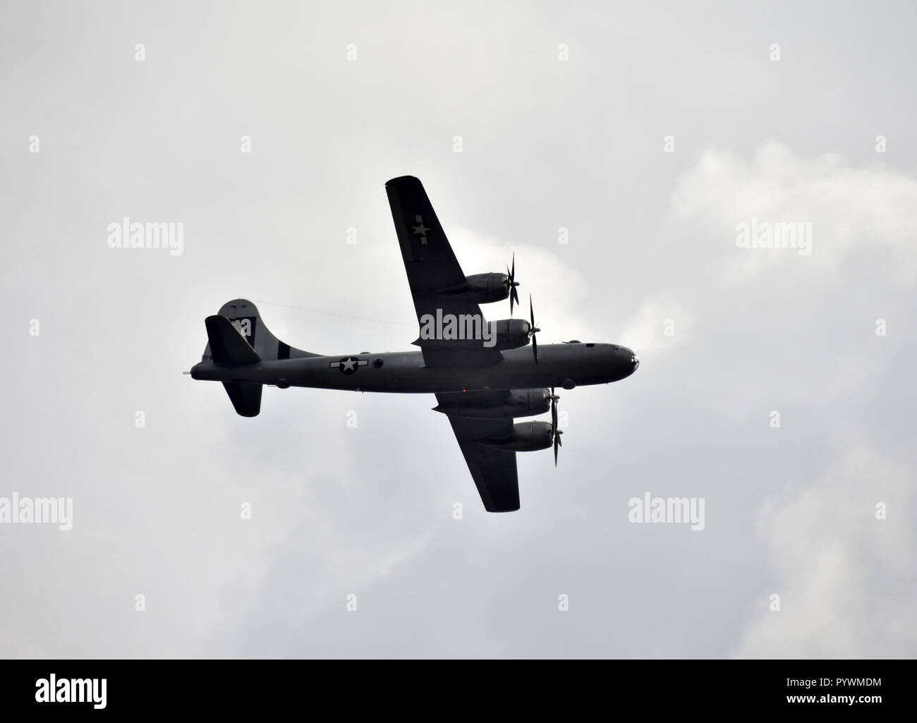 World War II era heavy nuclear bomber in flight Stock Photo - Alamy