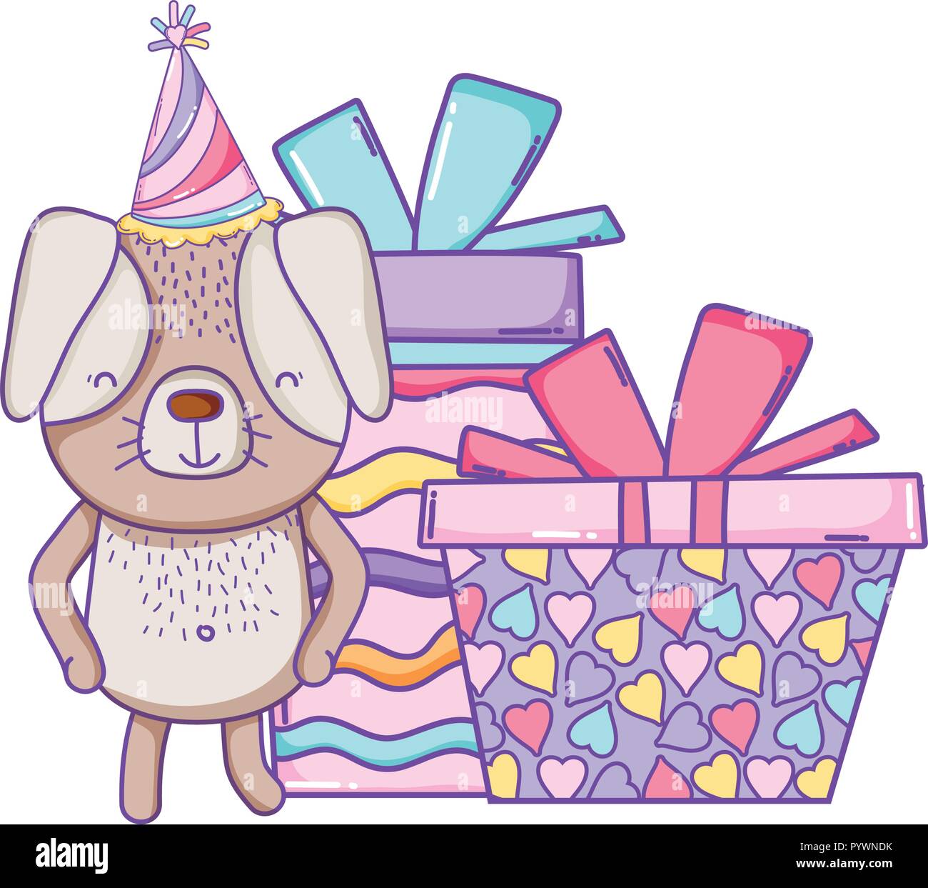 Happy birthday cute animal Stock Vector Image & Art - Alamy