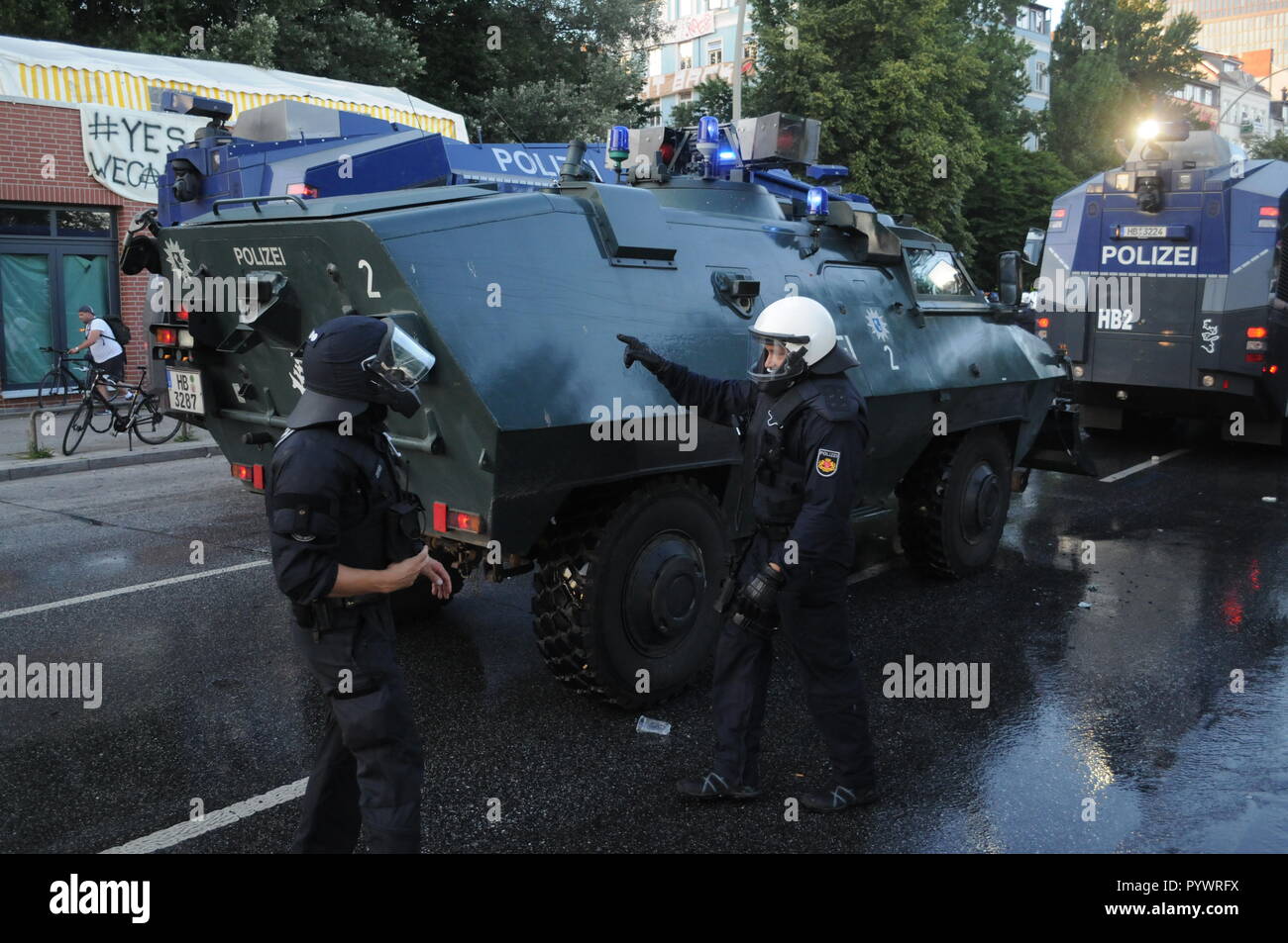 Anti G20 protest turn into violent urban riots in Hamburg, Germany ...