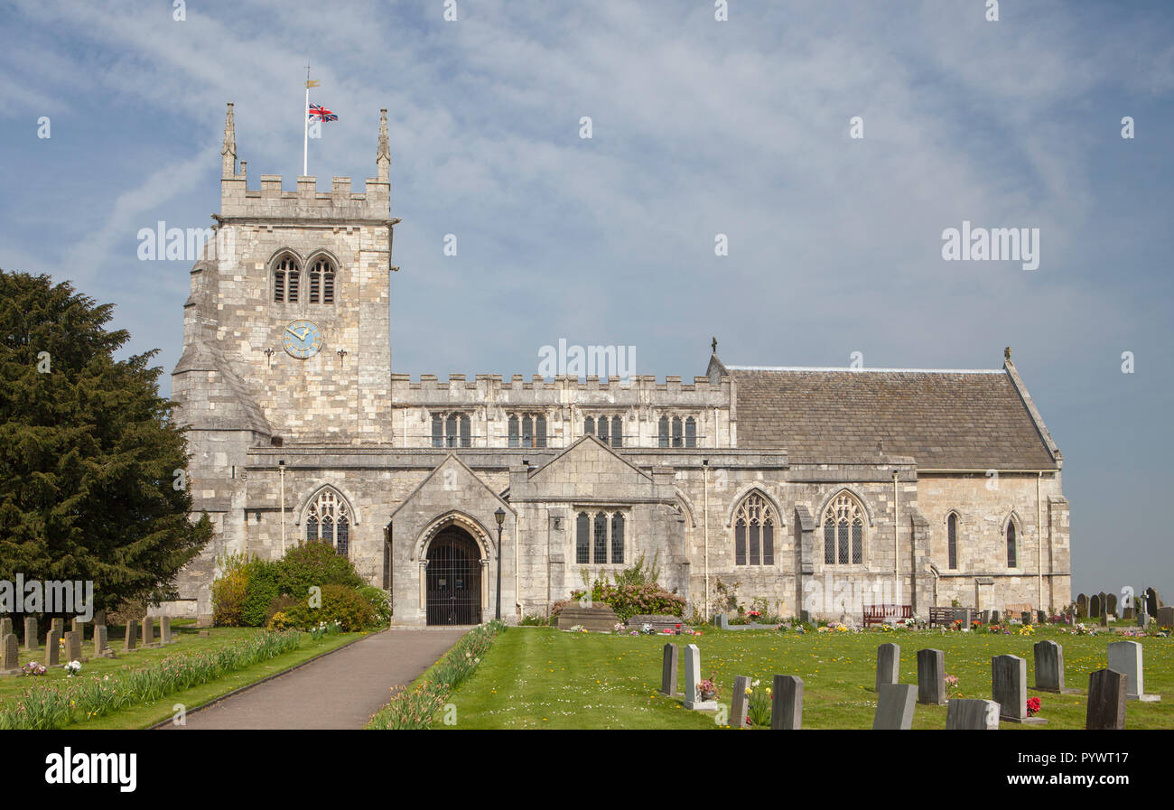 All Saints' parish church in Sherburn in Elmet, West Yorkshire Stock ...