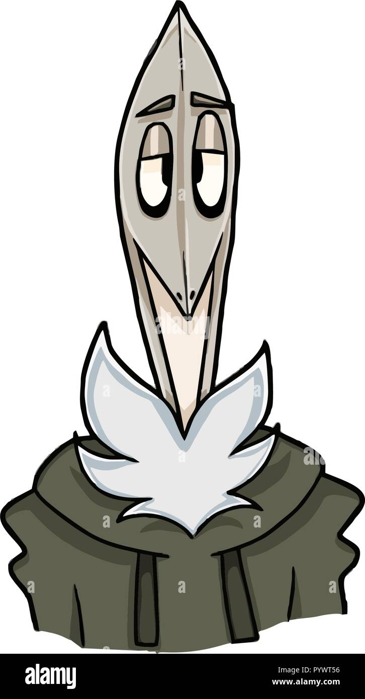 Vector isolated drawing showing bored fictional character Stock Vector ...