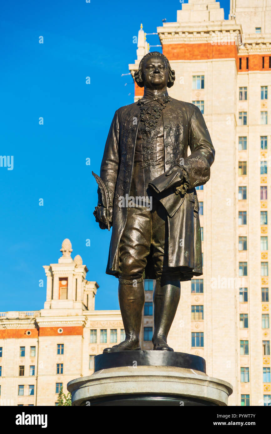 Monument to the famous Russian scientist Mikhail Lomonosov (1953, by ...