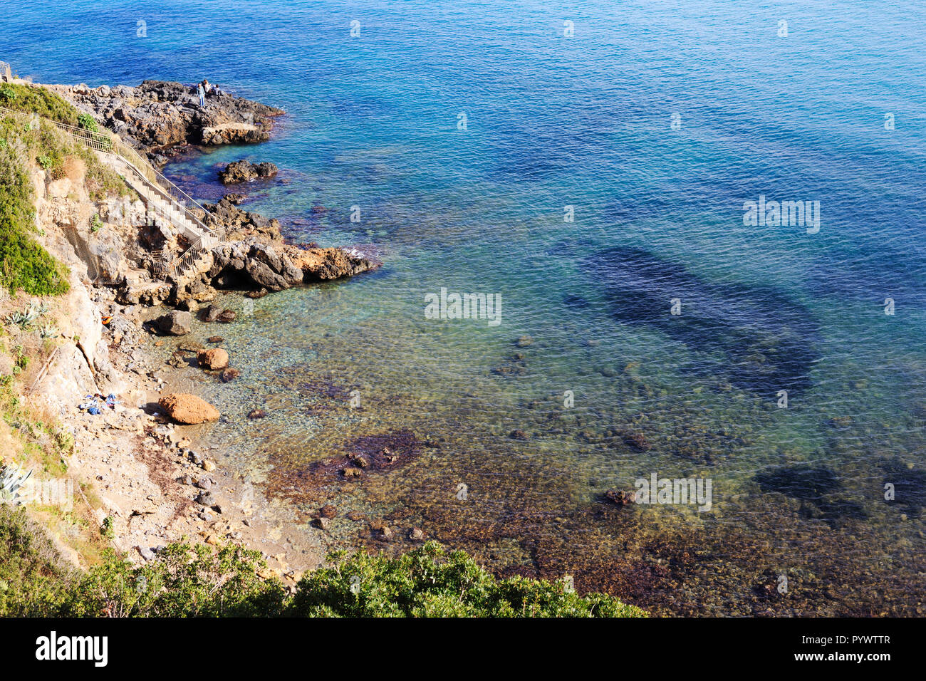 Italy. Promontory on the sea, Talamone, Tuscany Stock Photo - Alamy