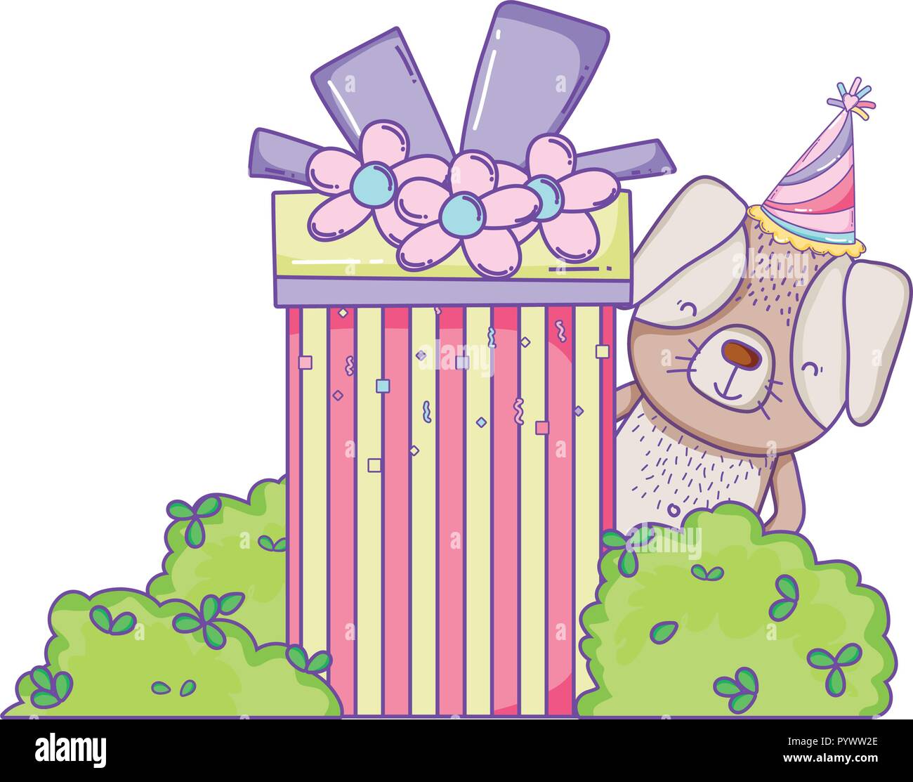 Happy birthday cute animal Stock Vector Image & Art - Alamy