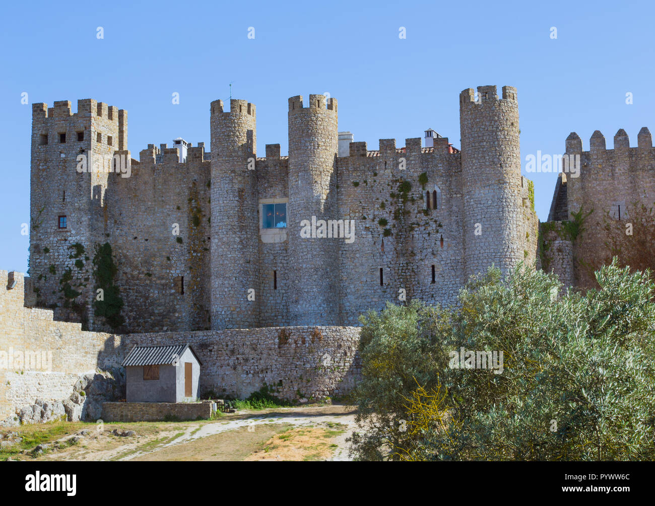 Castle in Obidos, Portugal Stock Photo - Alamy