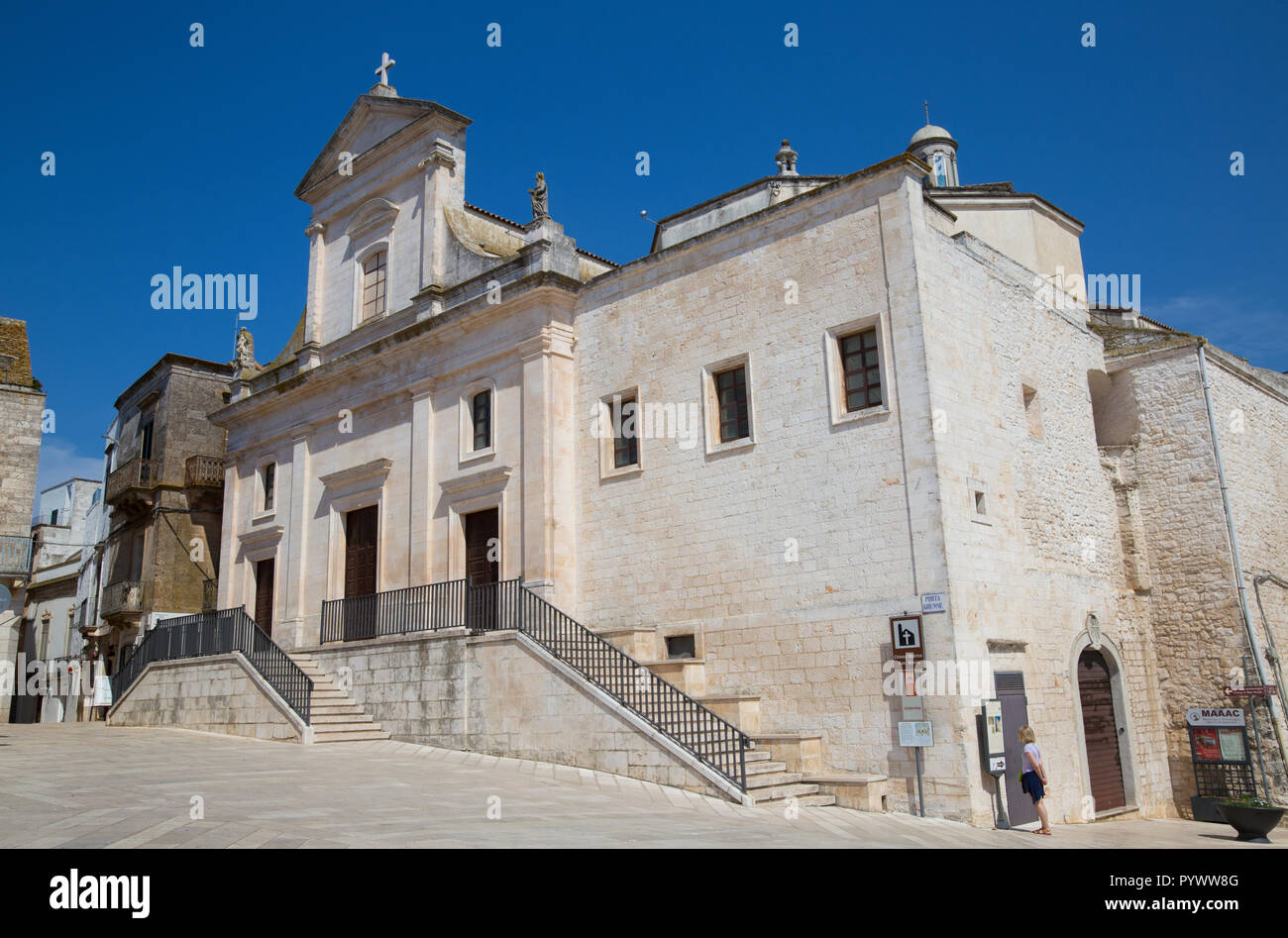 Cisternino, and church of Matrice San Nicola, Puglia, Italy Stock Photo ...