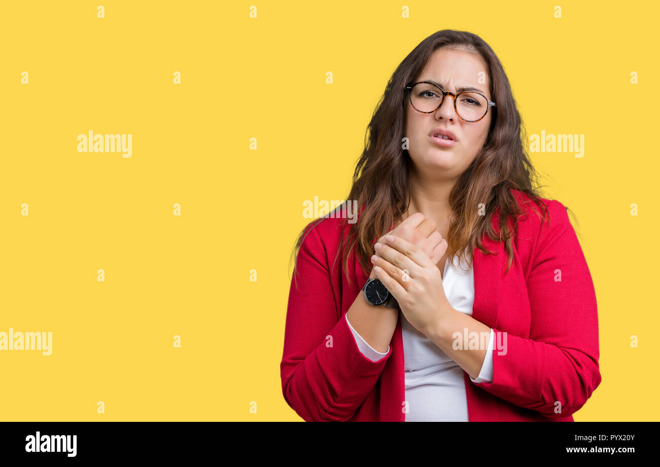 Beautiful plus size young business woman wearing elegant jacket and ...