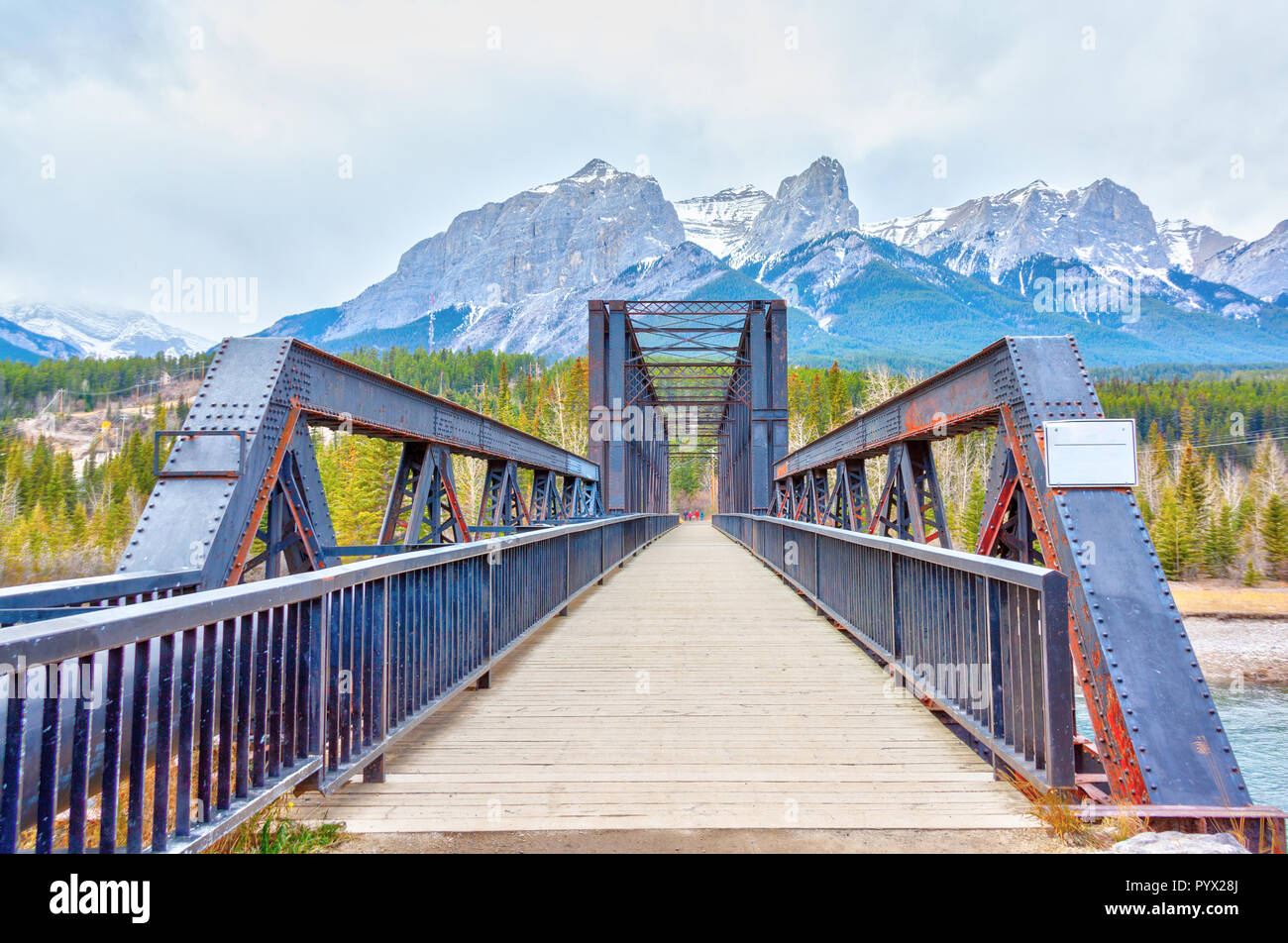 Historic Canmore Engine Bridge is a truss bridge over the Bow River in ...