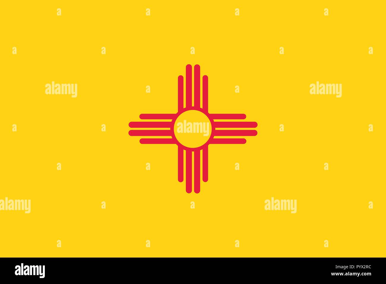 Vector flag illustration of New Mexico state, United States of America ...