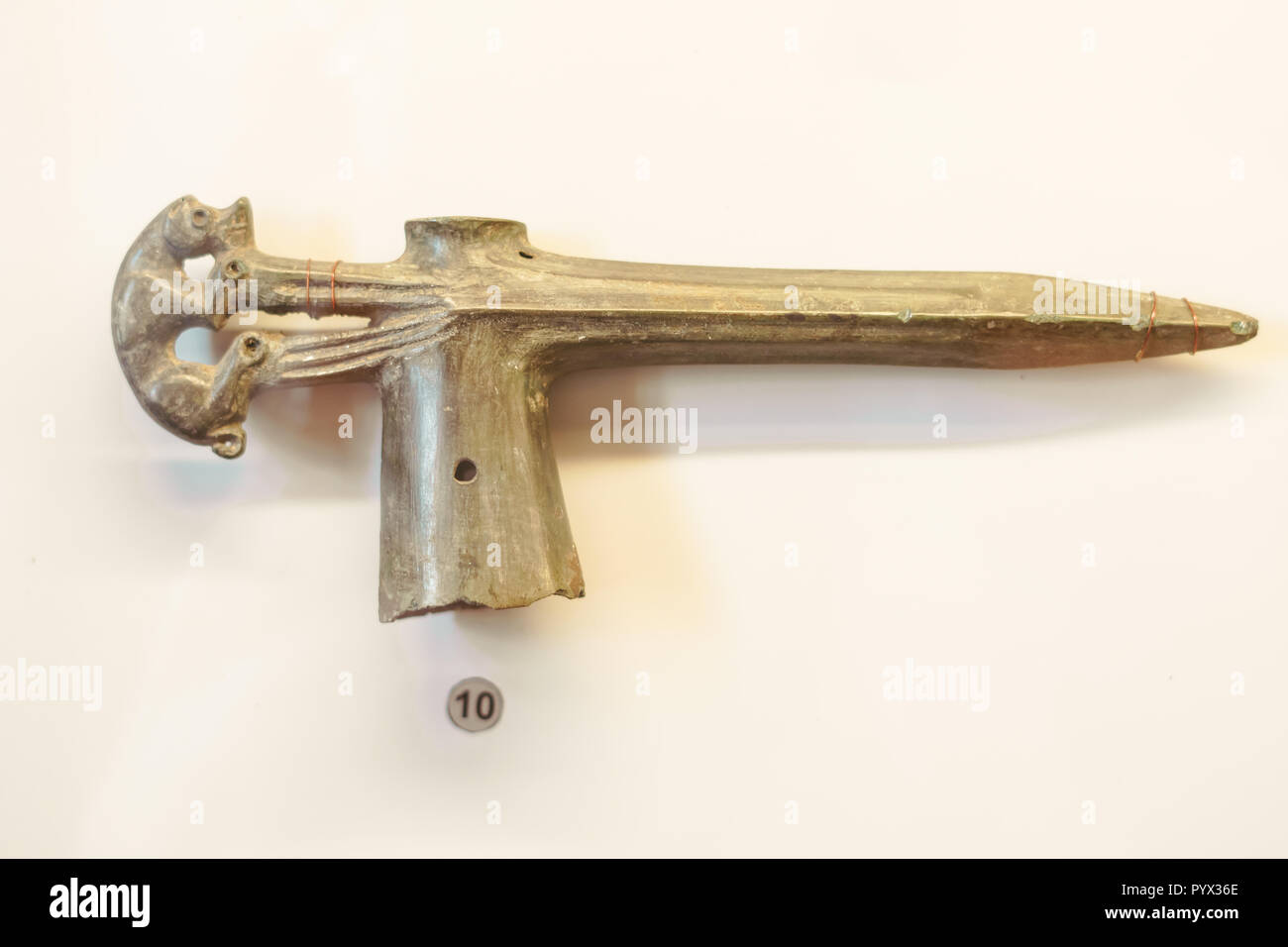 stone ax with wooden handle primitive man, stone age, image and photo ...