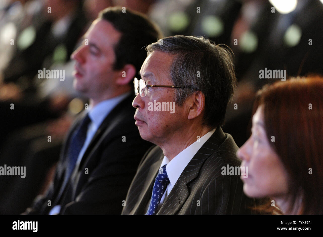 Toyota opening of a new production line of hybrid drive hi-res stock ...