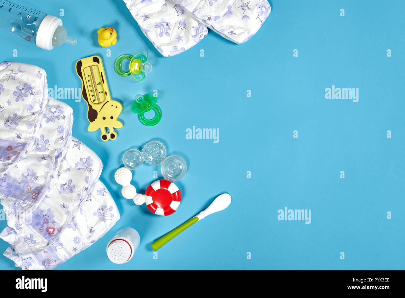 Babies goods: cloth diaper, baby powder, nibbler, cream, teether ...