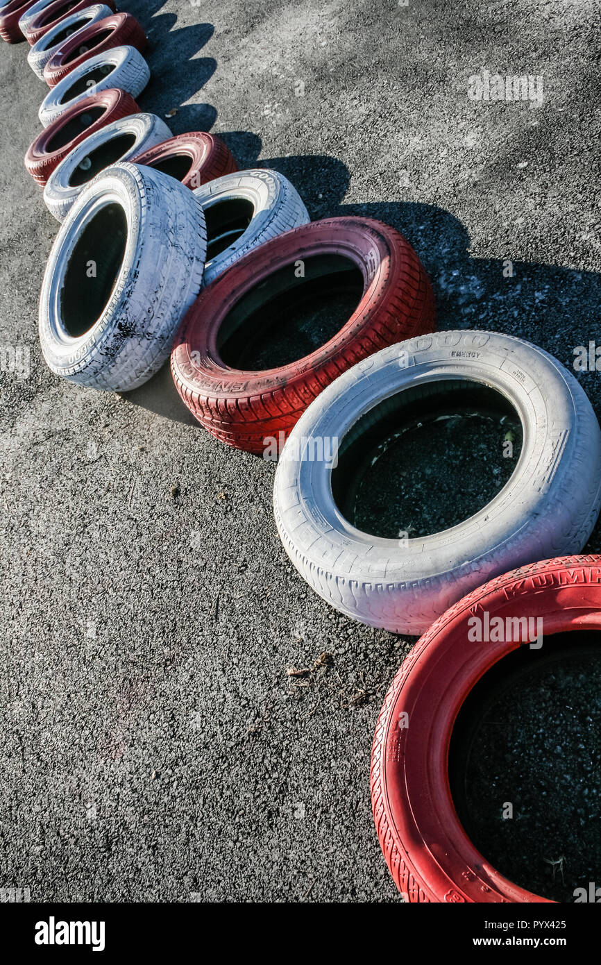 Old tyre piles hi-res stock photography and images - Alamy