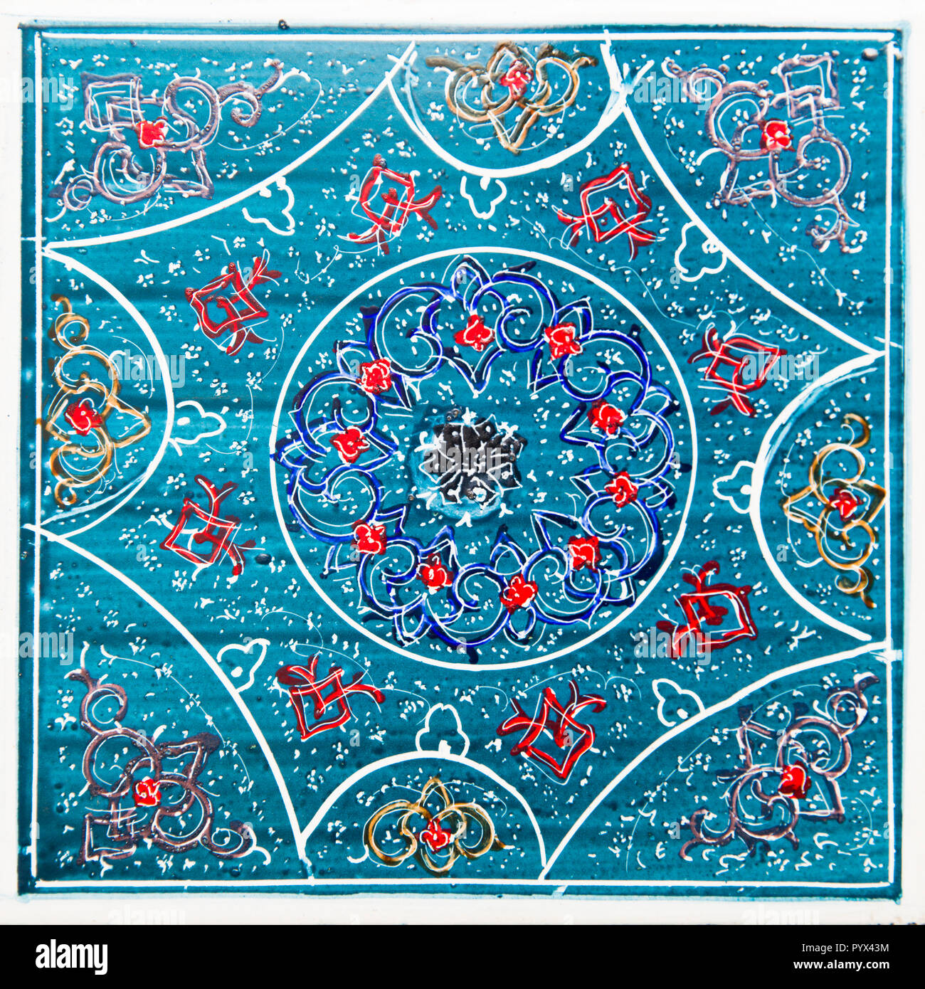 View at colorful traditional Iranian decorative ceramic tiles Stock ...