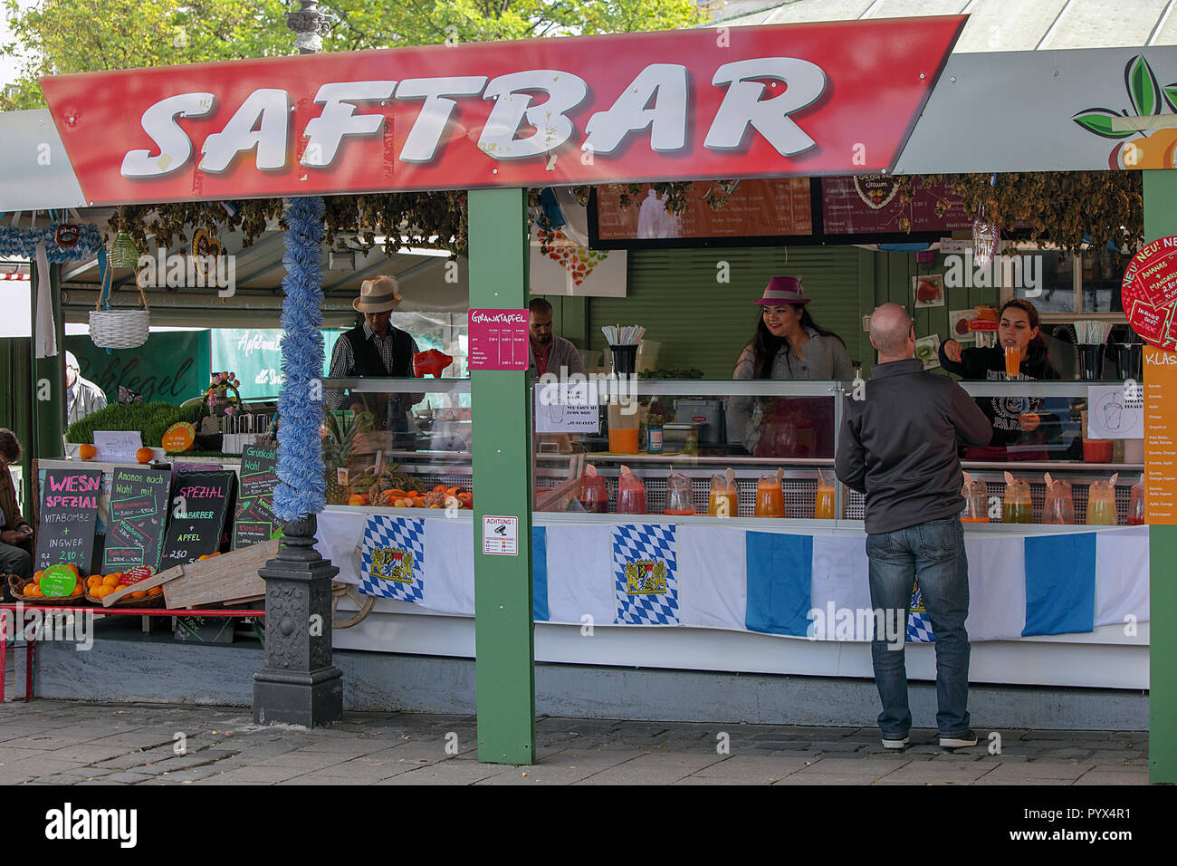 Saftbar or Juice Bar, viewed here in the popular Viktualienmarkt in ...