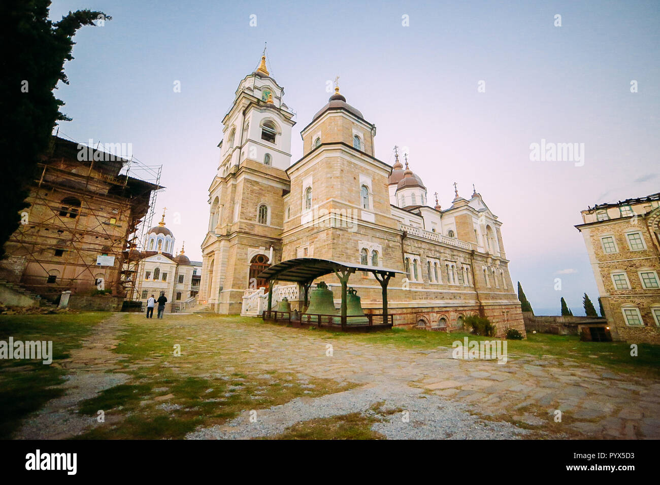 Orthodox monastery on the holy mountain Athos, Greece, Halkidiki Stock ...