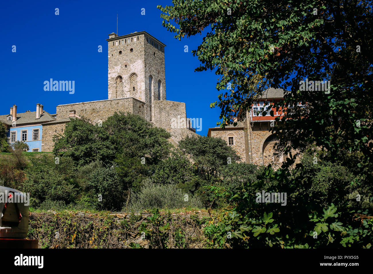 Orthodox monastery on the holy mountain Athos, Greece, Halkidiki Stock ...