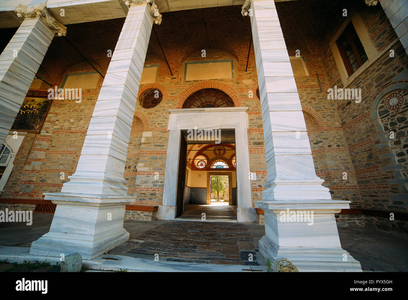 Orthodox monastery on the holy mountain Athos, Greece, Halkidiki Stock ...