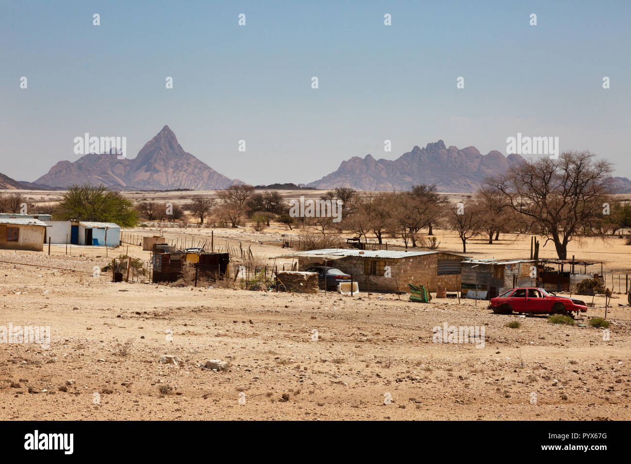 Namibia poverty - poor village houses in Spitzkoppe, Namibia Africa ...