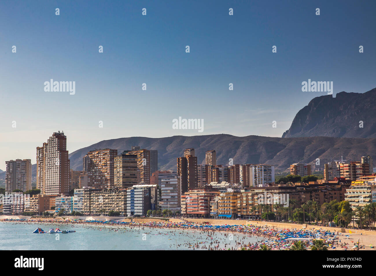 View of Benidorm city seaside in Spain Stock Photo - Alamy