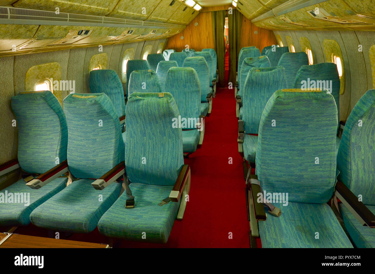 Russia Airport. The cabin of the legendary Soviet aircraft, the world's ...