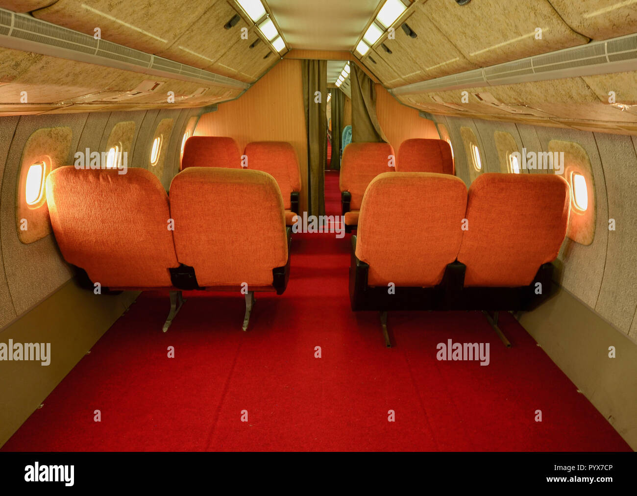 Russia Airport. The cabin of the legendary Soviet aircraft, the world's ...