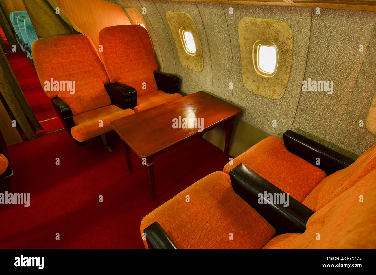 Russia Airport. The cabin of the legendary Soviet aircraft, the world's ...