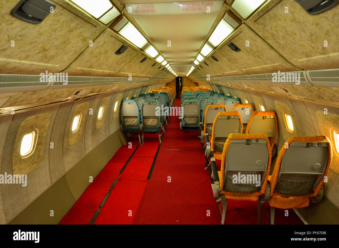 Russia Airport. The cabin of the legendary Soviet aircraft, the world's ...