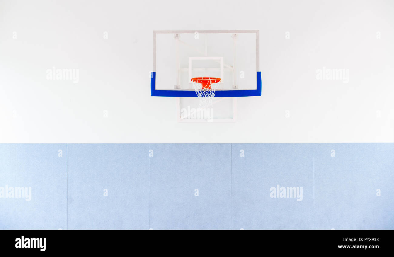 Basketball hoop cage, isolated large backboard closeup, new outdoor ...