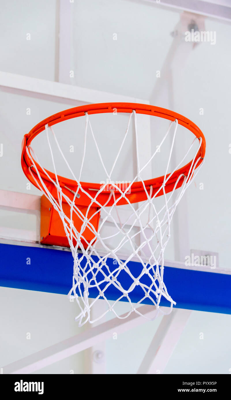 Basketball hoop cage, isolated large backboard closeup, new outdoor ...