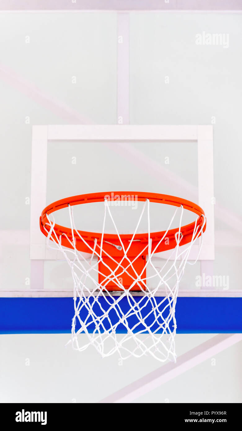 Basketball hoop cage, isolated large backboard closeup, new outdoor ...