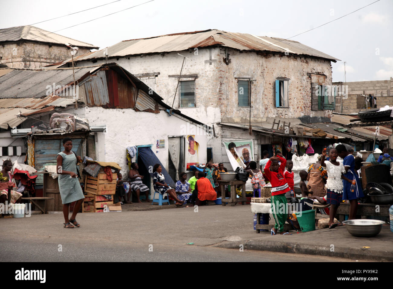 Street scene in James Town, Accra, Ghana Stock Photo - Alamy