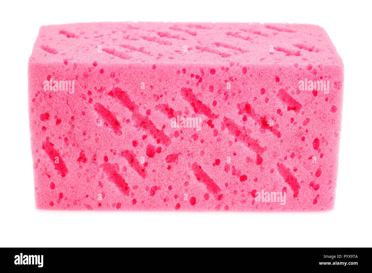 Pink sponge isolated on white background Stock Photo - Alamy