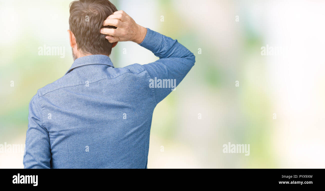 Handsome middle age elegant senior man over isolated background ...