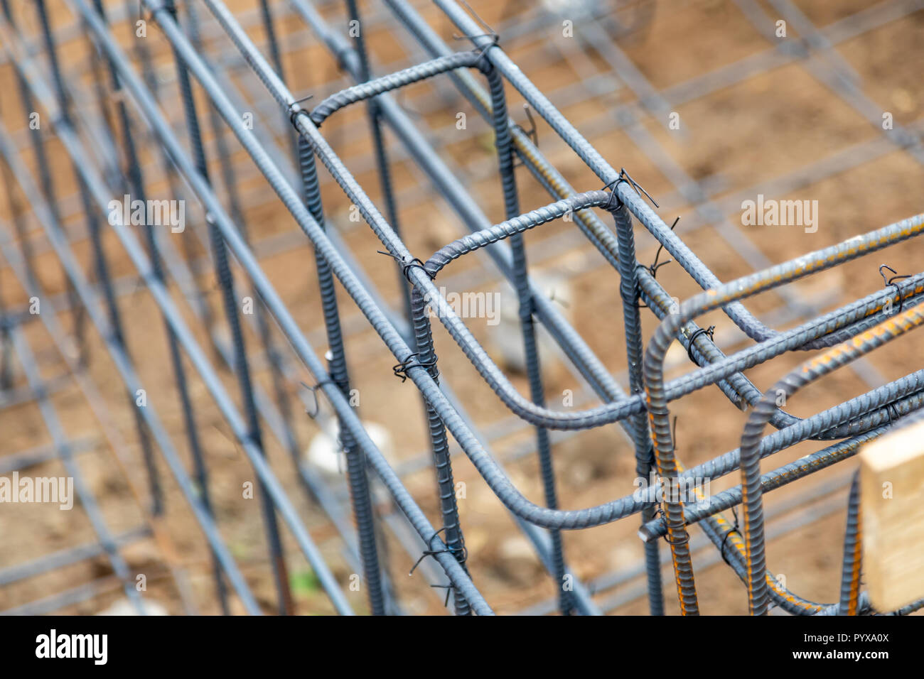 New Steel Rebar Framing Abstract At Construction Site Stock Photo - Alamy