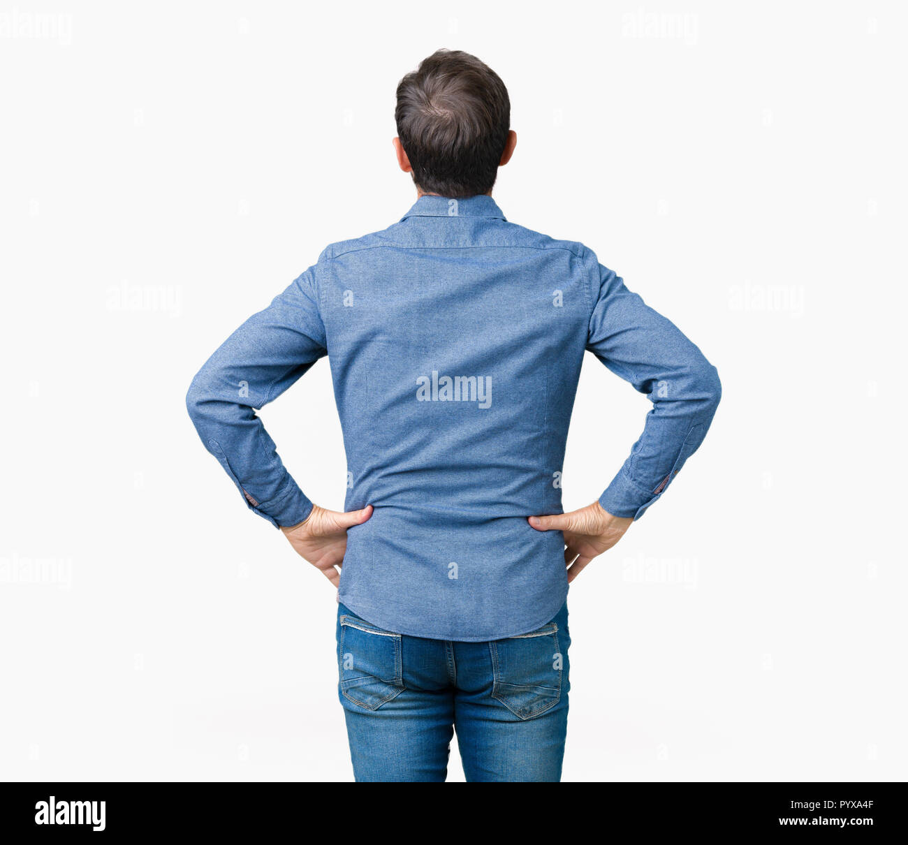 Handsome middle age elegant senior man over isolated background ...