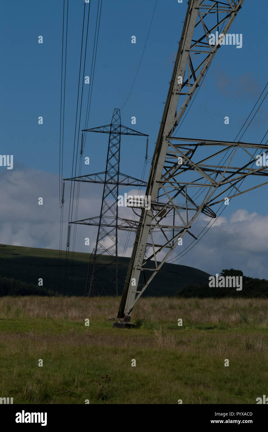 Electricity pylon, Foot of electricity pylon Stock Photo - Alamy