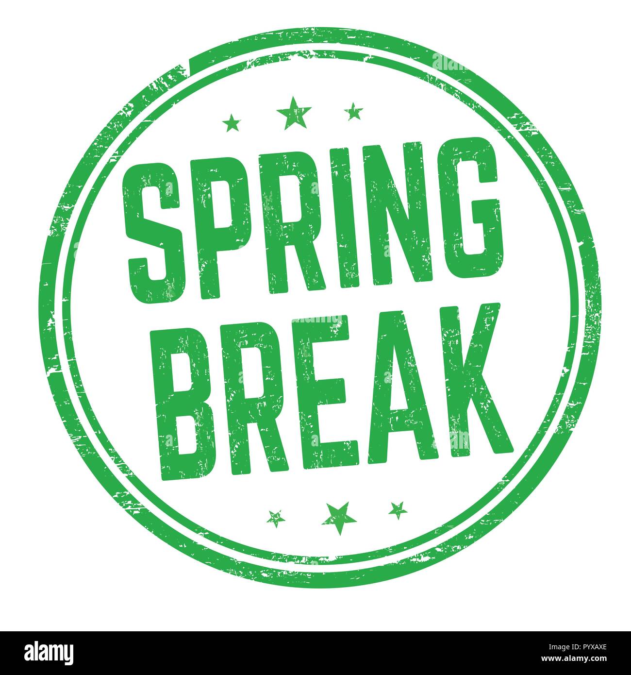 Spring break sign or stamp on white background, vector illustration ...