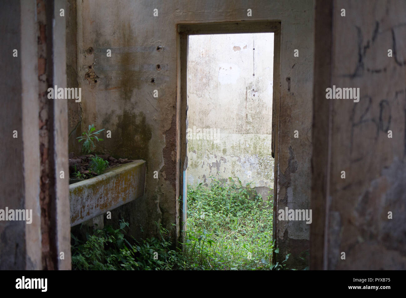 A desolate ruined house. Photo taken in Ssezibwa, Uganda on 23 April ...