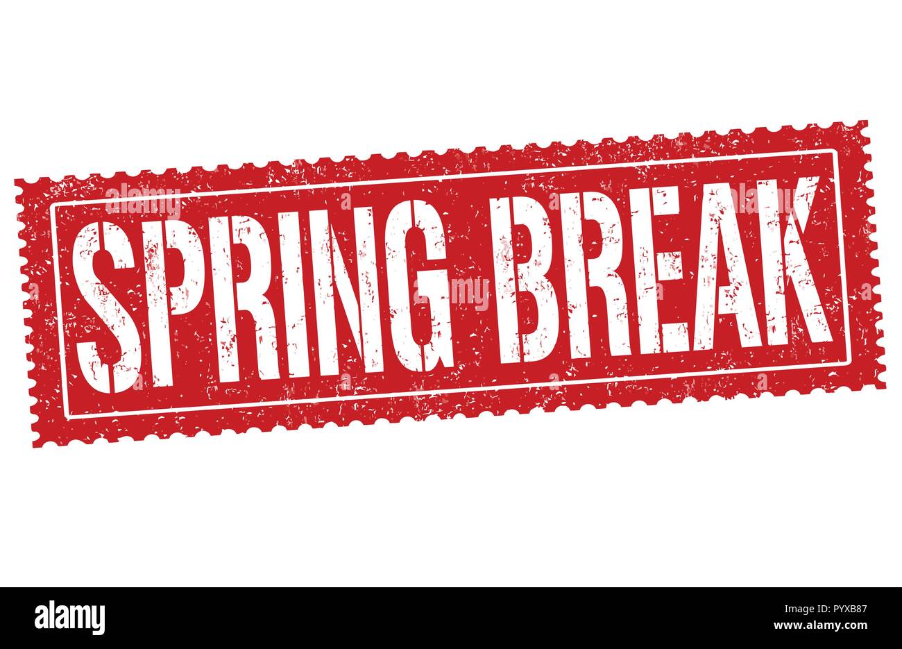 Spring break sign or stamp on white background, vector illustration ...