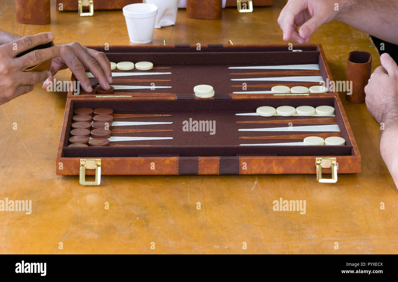 A backgammon game in progress Stock Photo - Alamy