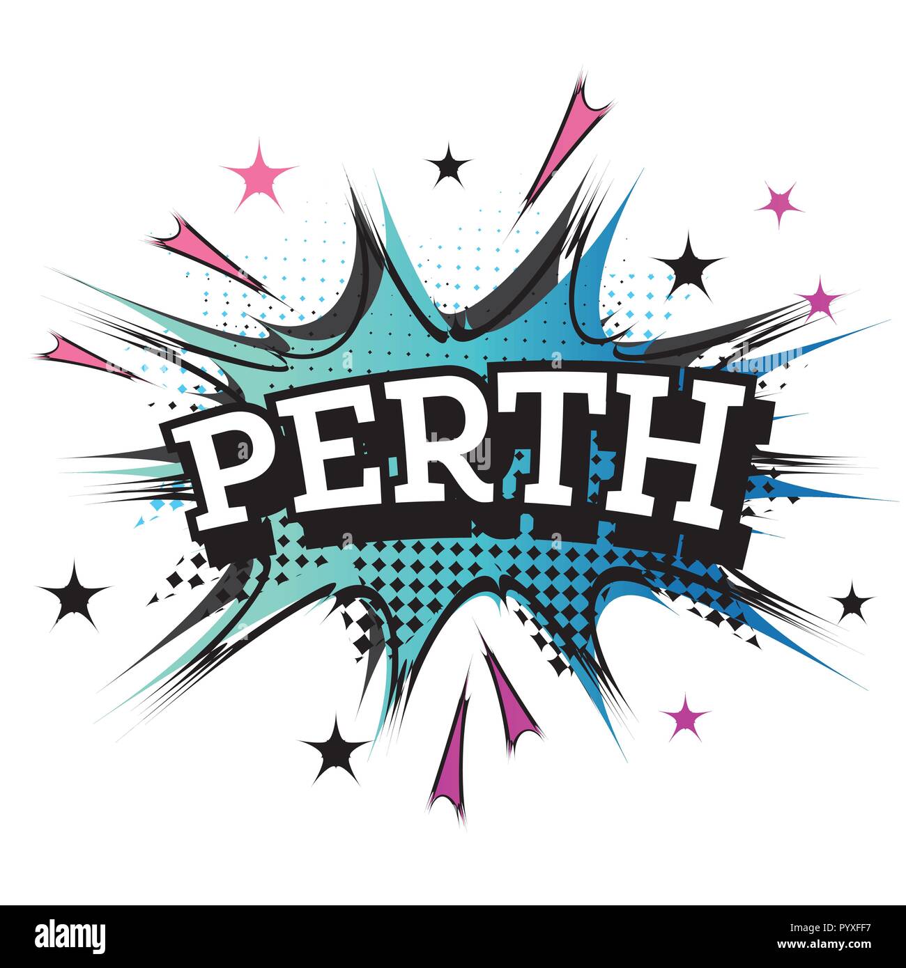 Perth Comic Text in Pop Art Style. Vector Illustration Stock Vector ...