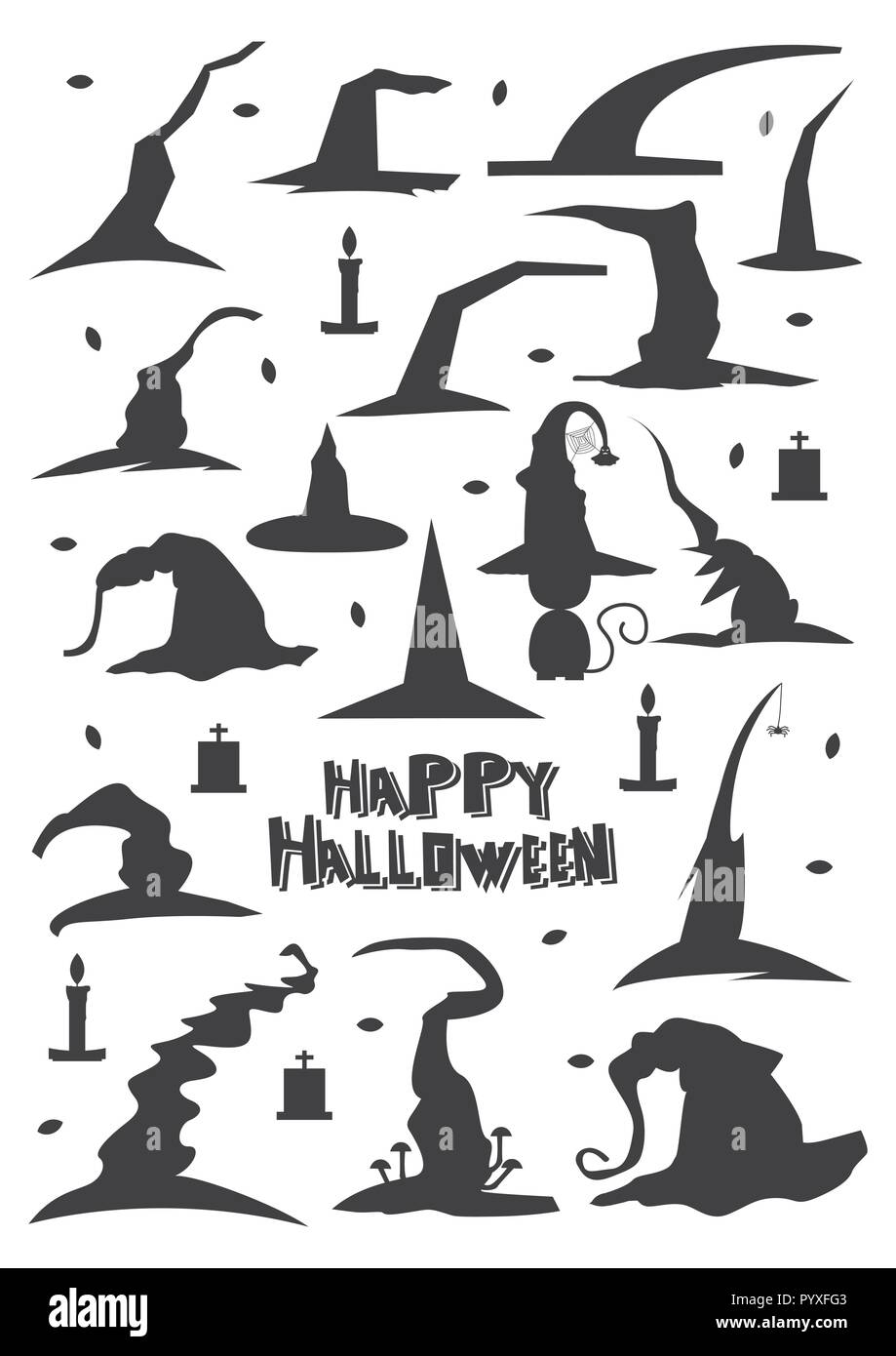 Witch hat silhouette vector Stock Vector Images - Alamy